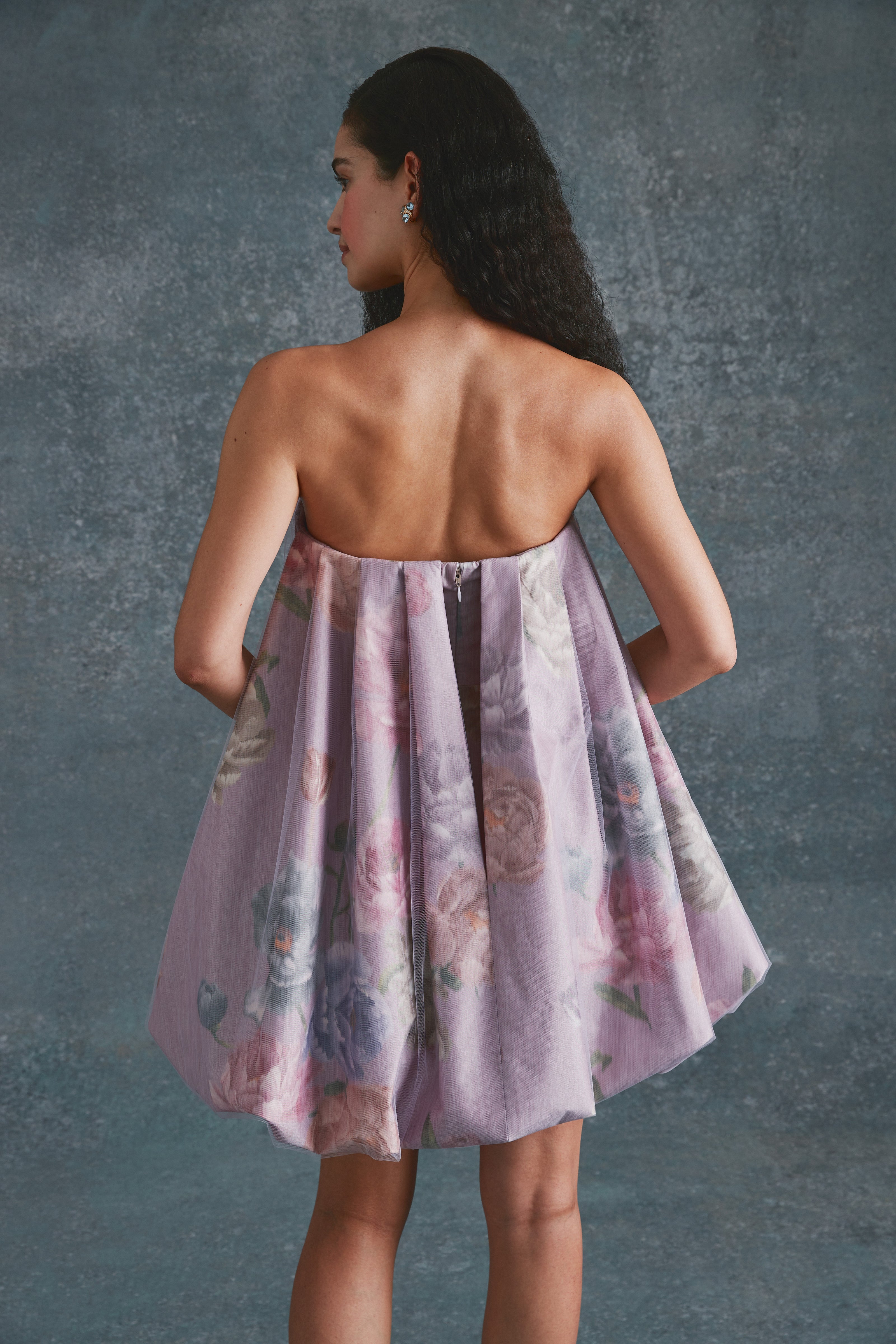 Alexandra Pijut Cloud Dress in Lilac Floral Taffeta