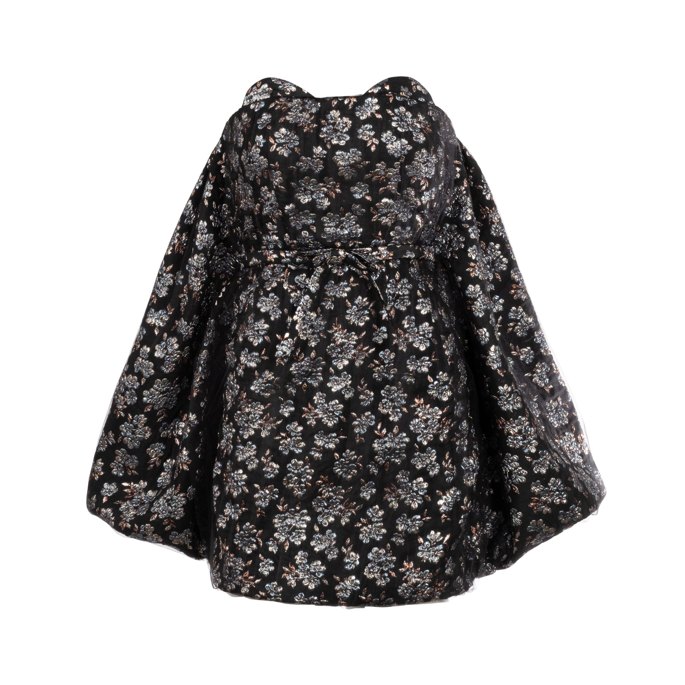 Alexandra Pijut Cloud Dress in Metallic Blue Brocade