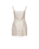 Cosette Dress in Ivory Silk Wool with Beaded Fringe